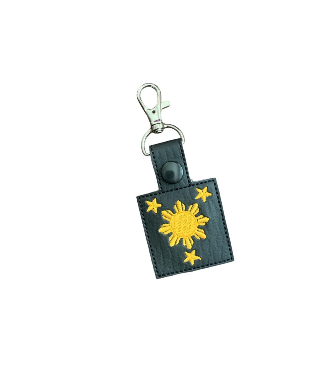 Filipino Sun and Stars Snap Tab Key Fob Keychain Zipper Pull Tag Swivel ...