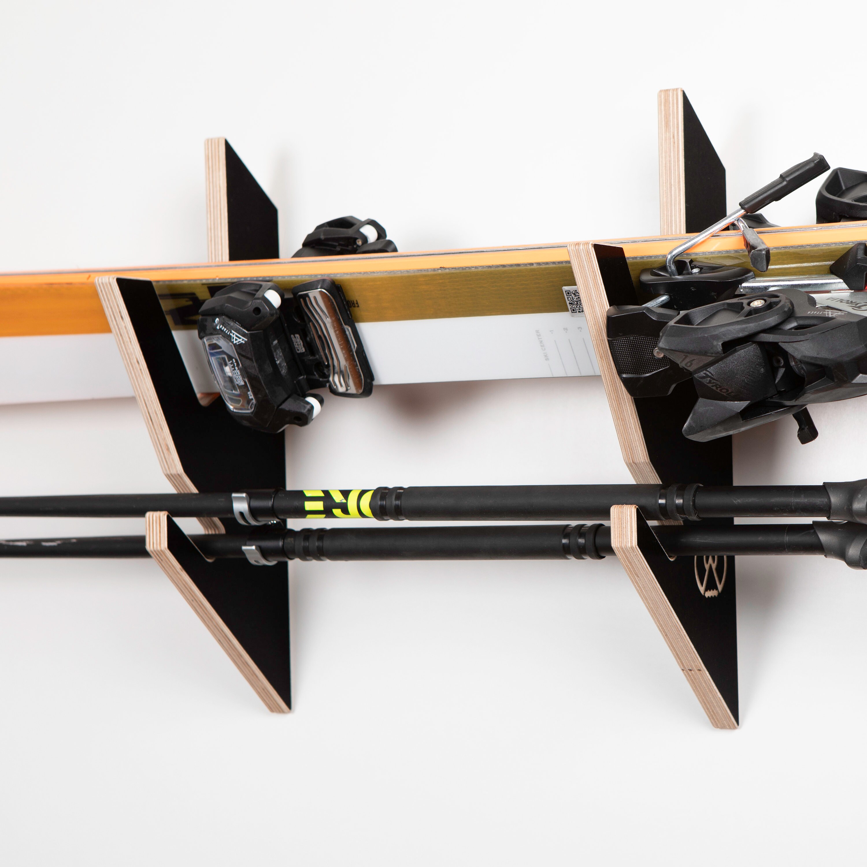 Ski Rack Plywood Horizontal Wall-mounted Indoor and Garage Ski Wall ...