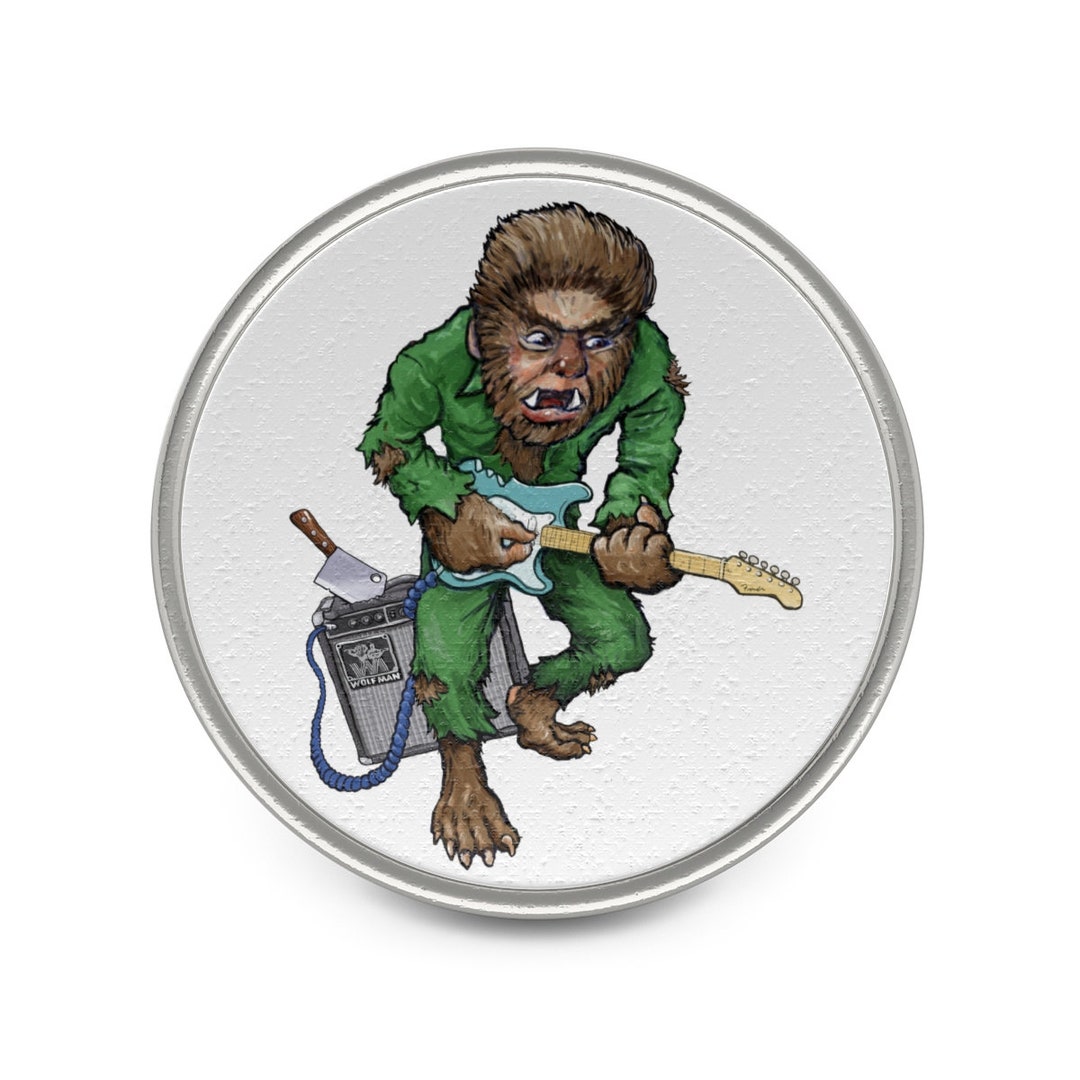 Werewolf Wolf Man Metal Pin Rocker Musician Guitar Amp Monster Comic ...