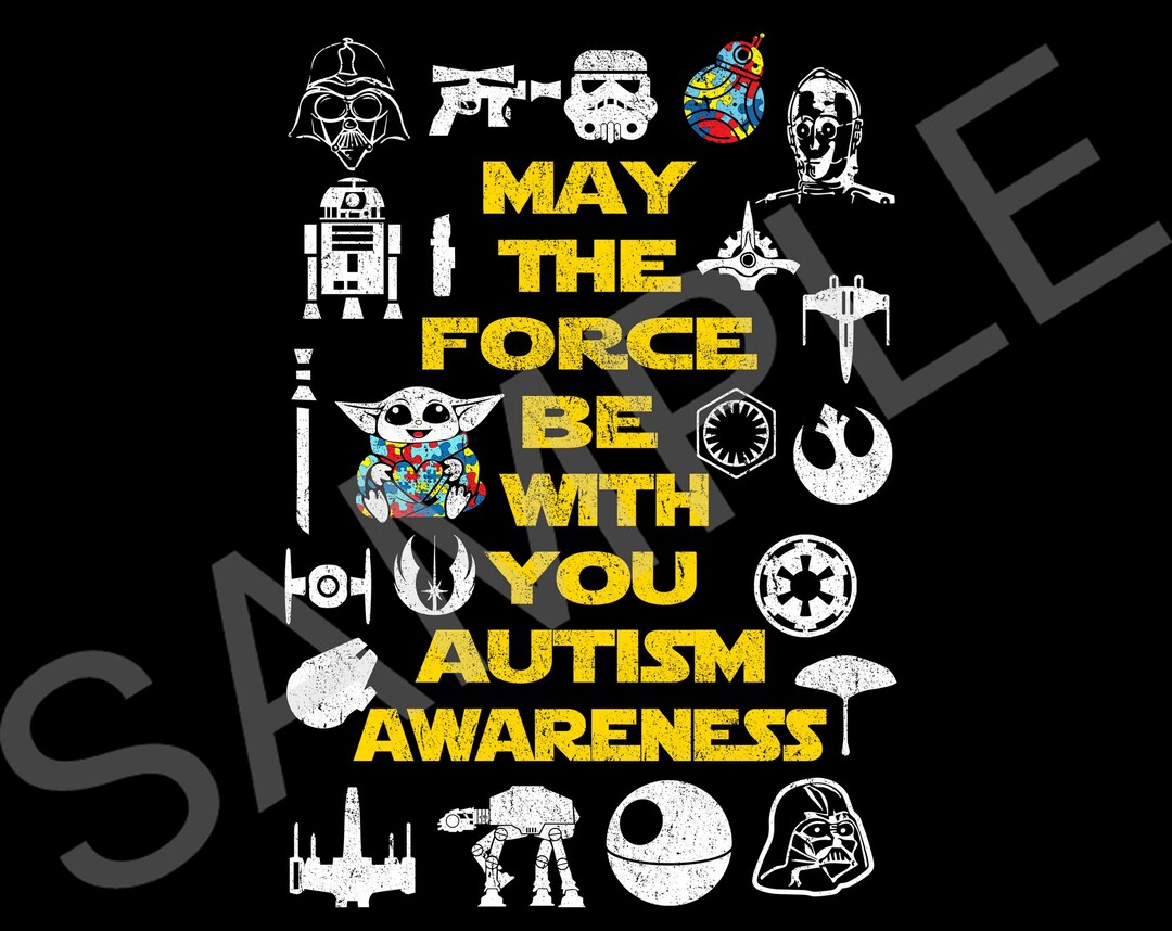 May the Force Be With You Autism Awareness Star Png, Jedi Autism Png ...