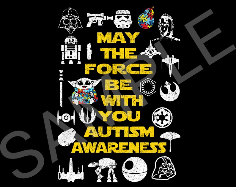May the Force Be With You Autism Awareness Star Png, Jedi Autism Png ...