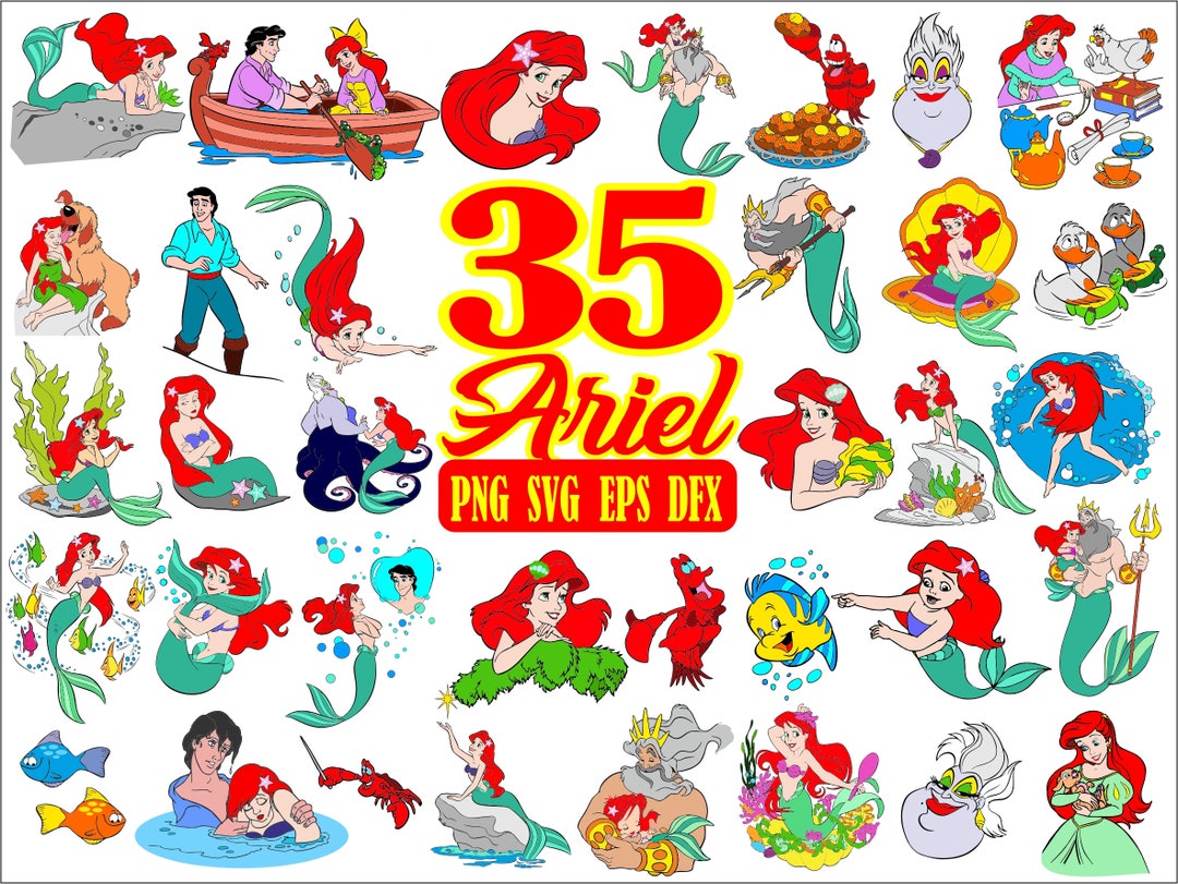 Ariel Svg File Ariel Vector Ariel Decal Ariel Bundle Ariel - Etsy Canada