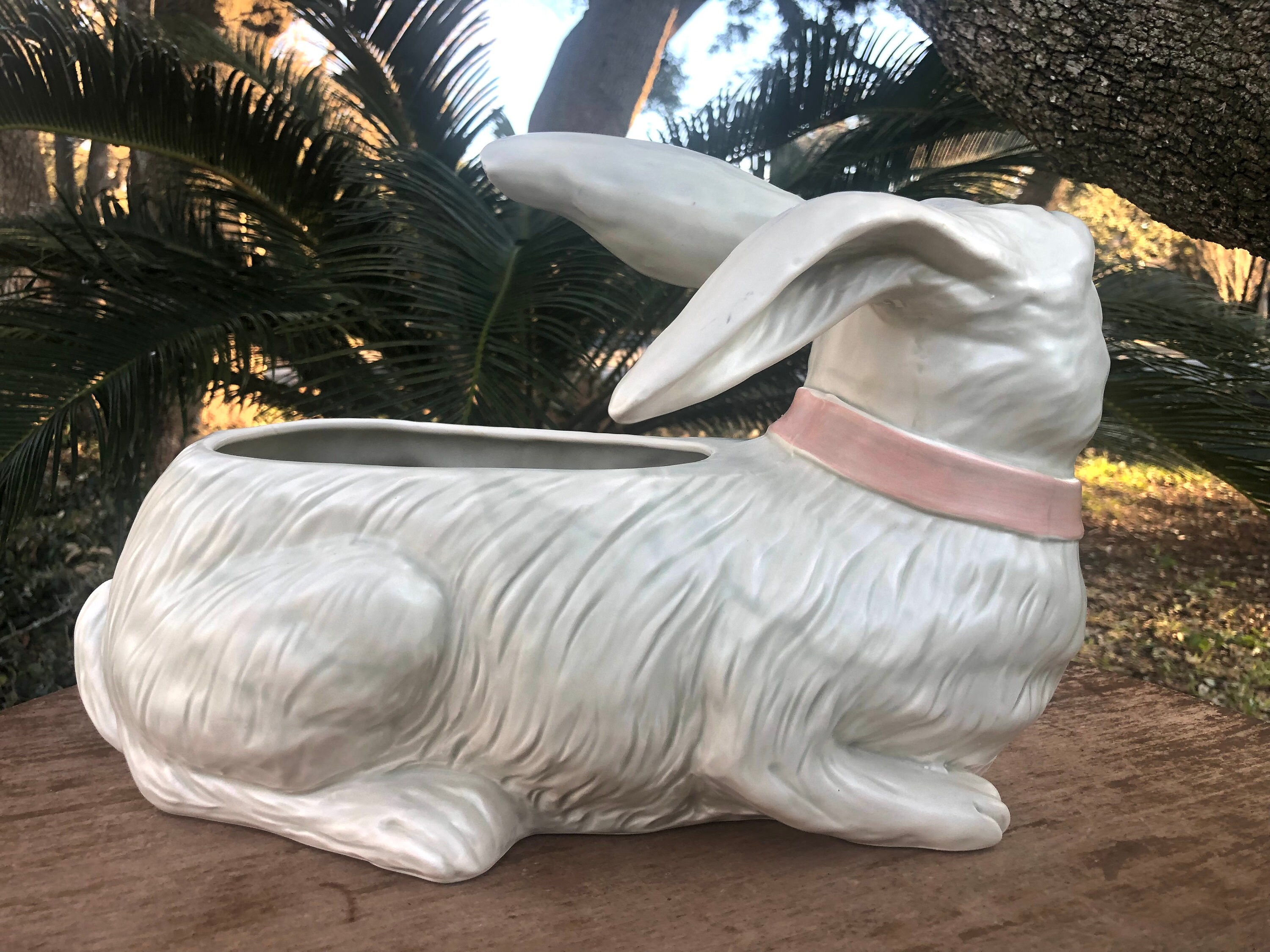 Vintage Fitz Floyd Rabbit Bunny With Pink Bow Planter Pot | Etsy