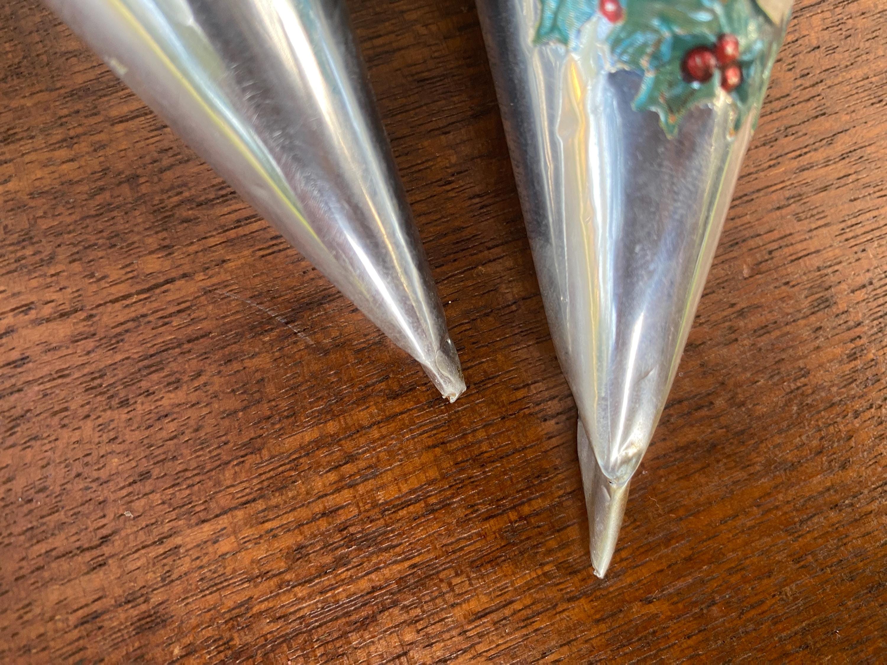 Vintage Merry Christmas Santa Silver Foil Tin Aluminum Cornucopia Cone ...