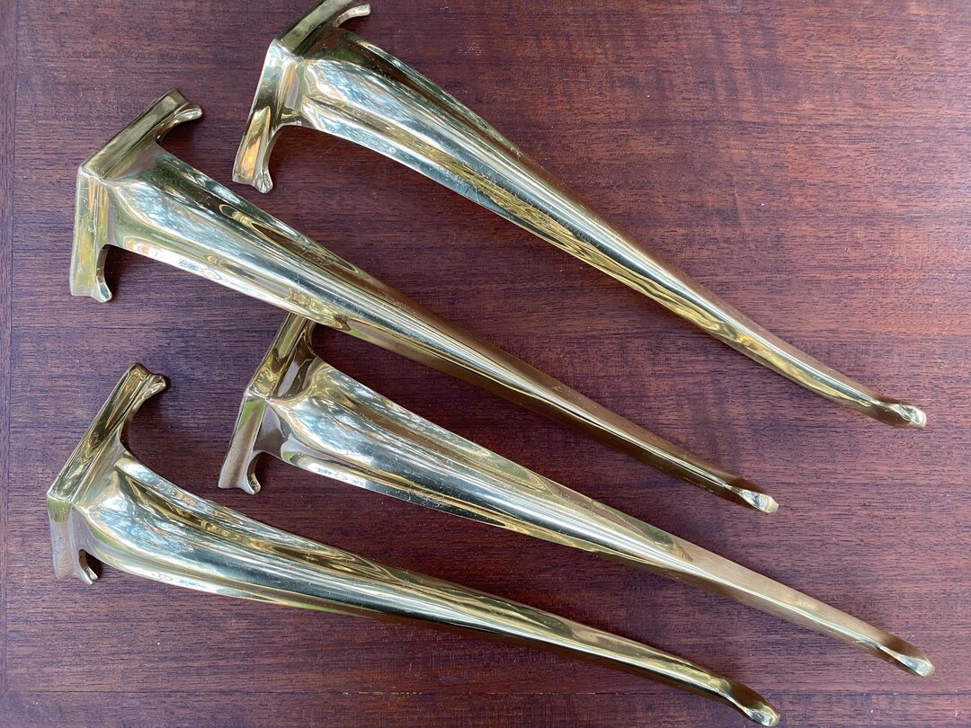 Vintage Solid Brass French Rococo Cabriole Queen Anne Style Furniture ...