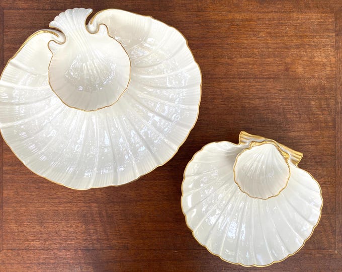 Vintage Lenox Aegean Collection Beige Cream Sea Shell Giftware Chip N ...