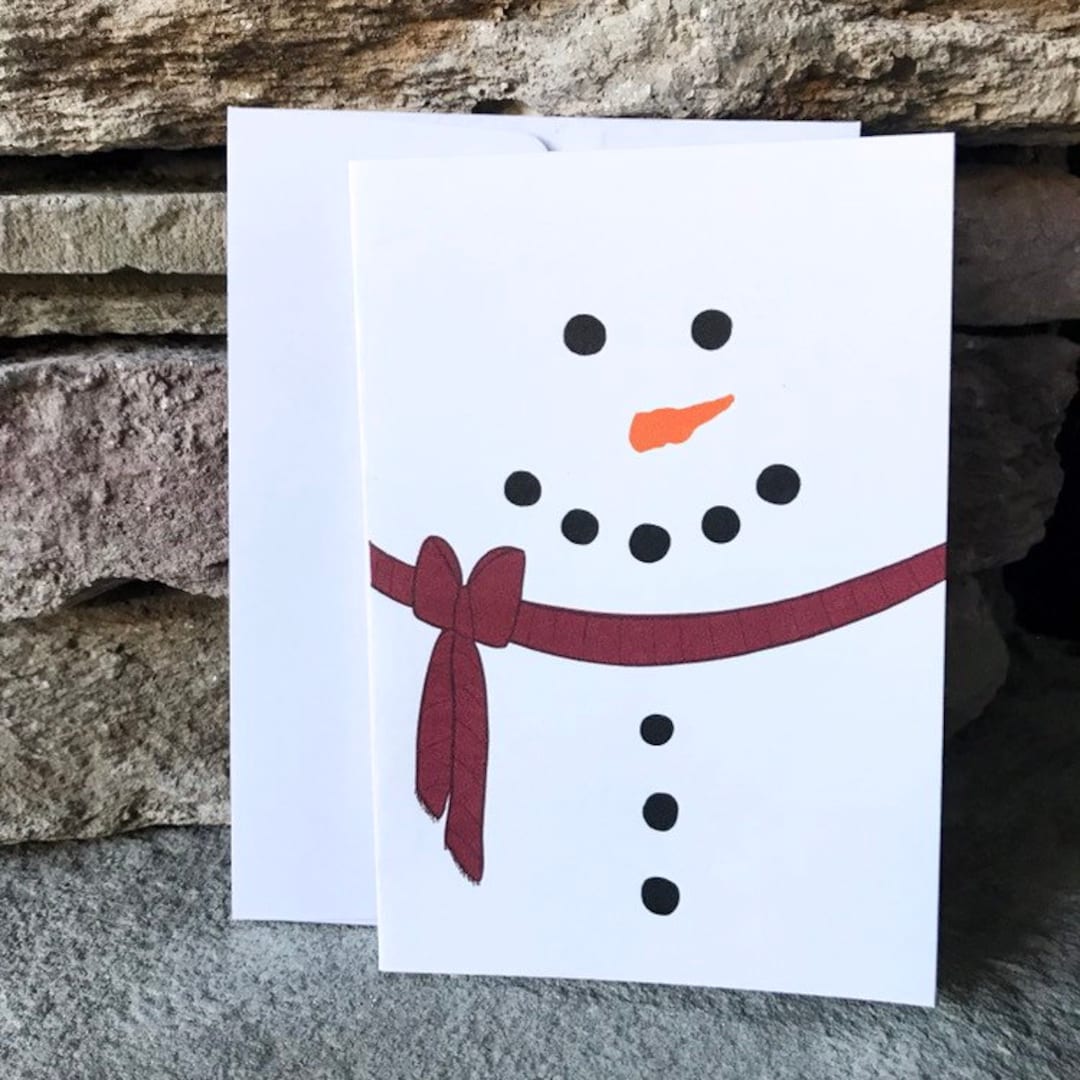 Christmas Card Snowman Holiday Christmas Greeting Card - Etsy
