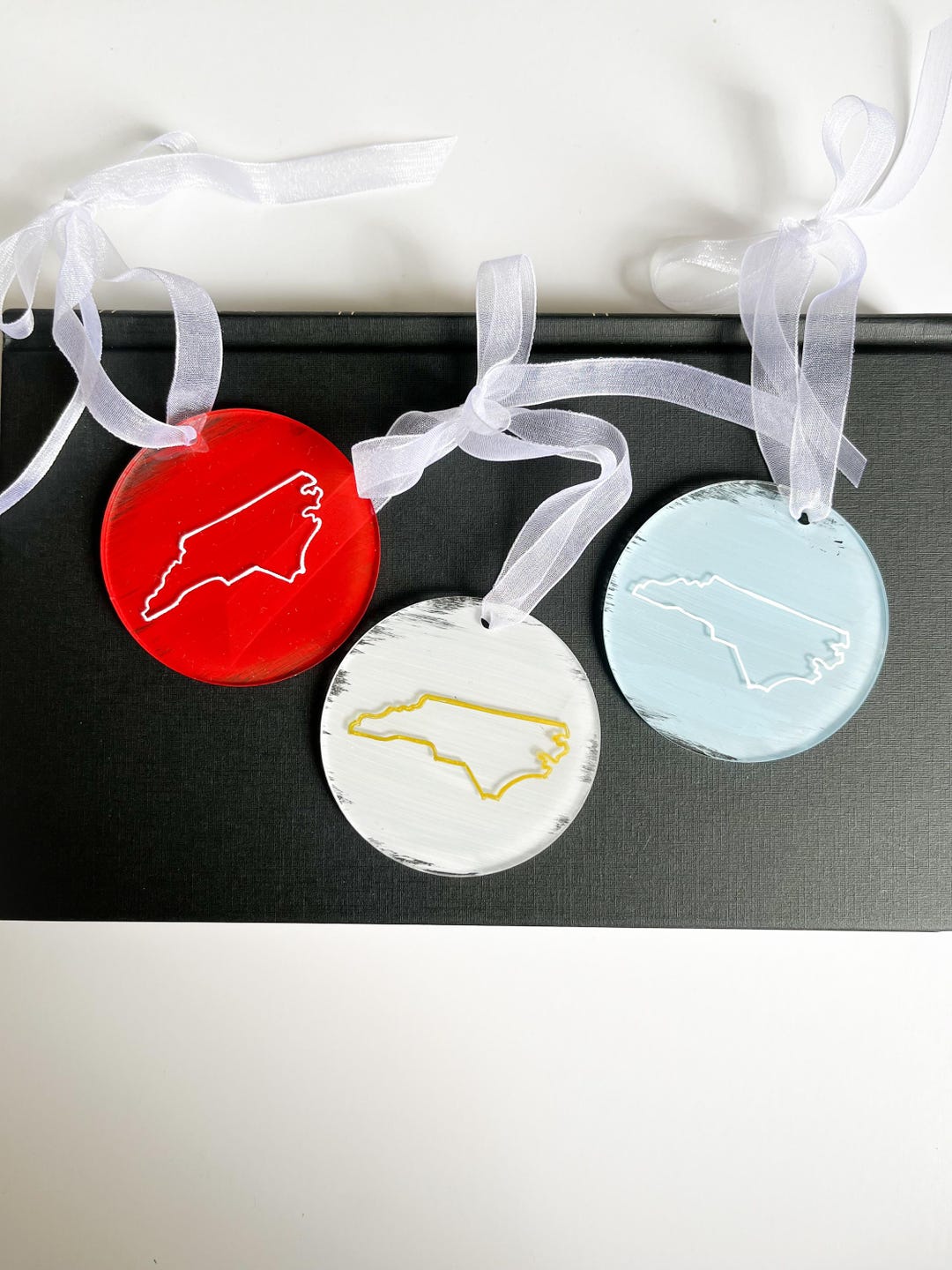 North Carolina State Outline Ornament, Shatterproof Acrylic Painted ...