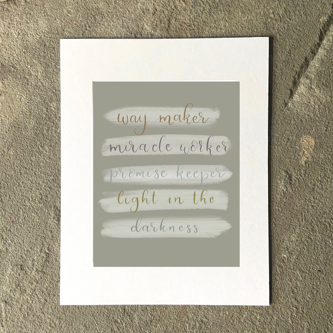 Way Maker Miracle Worker Wall Art Print - Etsy
