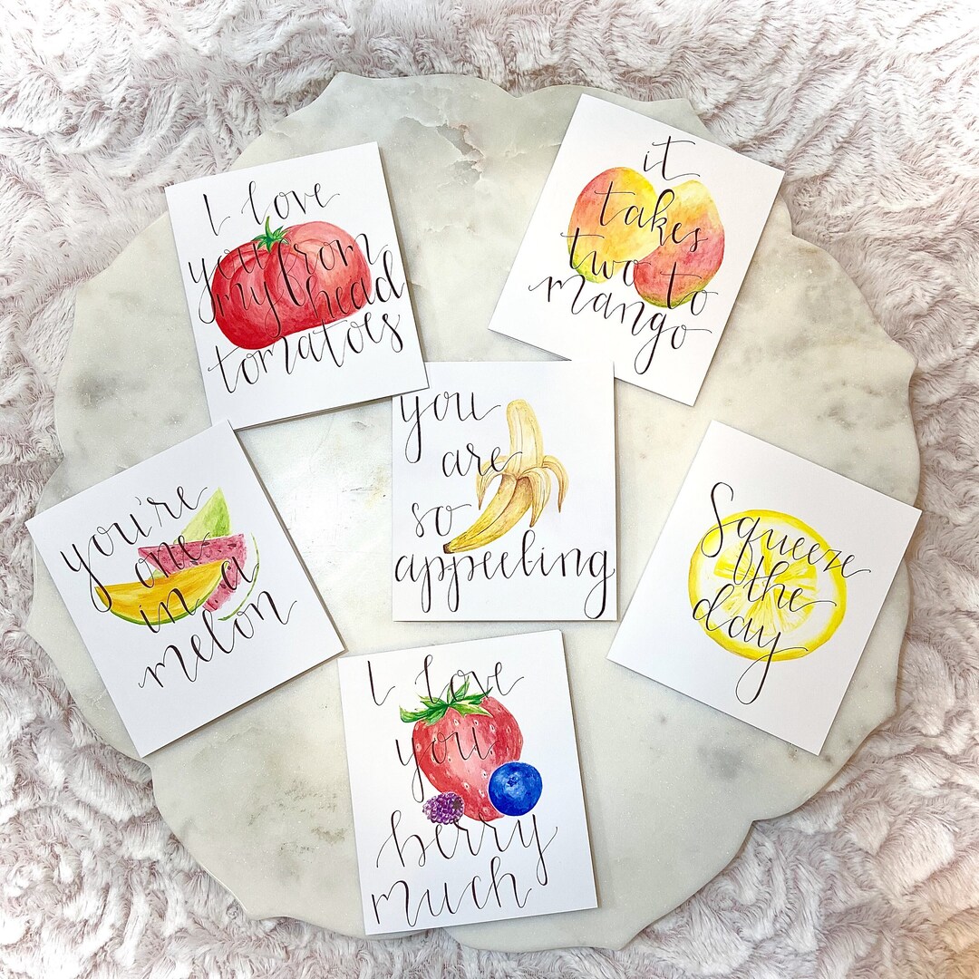 Funny Valentines Day Cards Fruit Puns - Etsy
