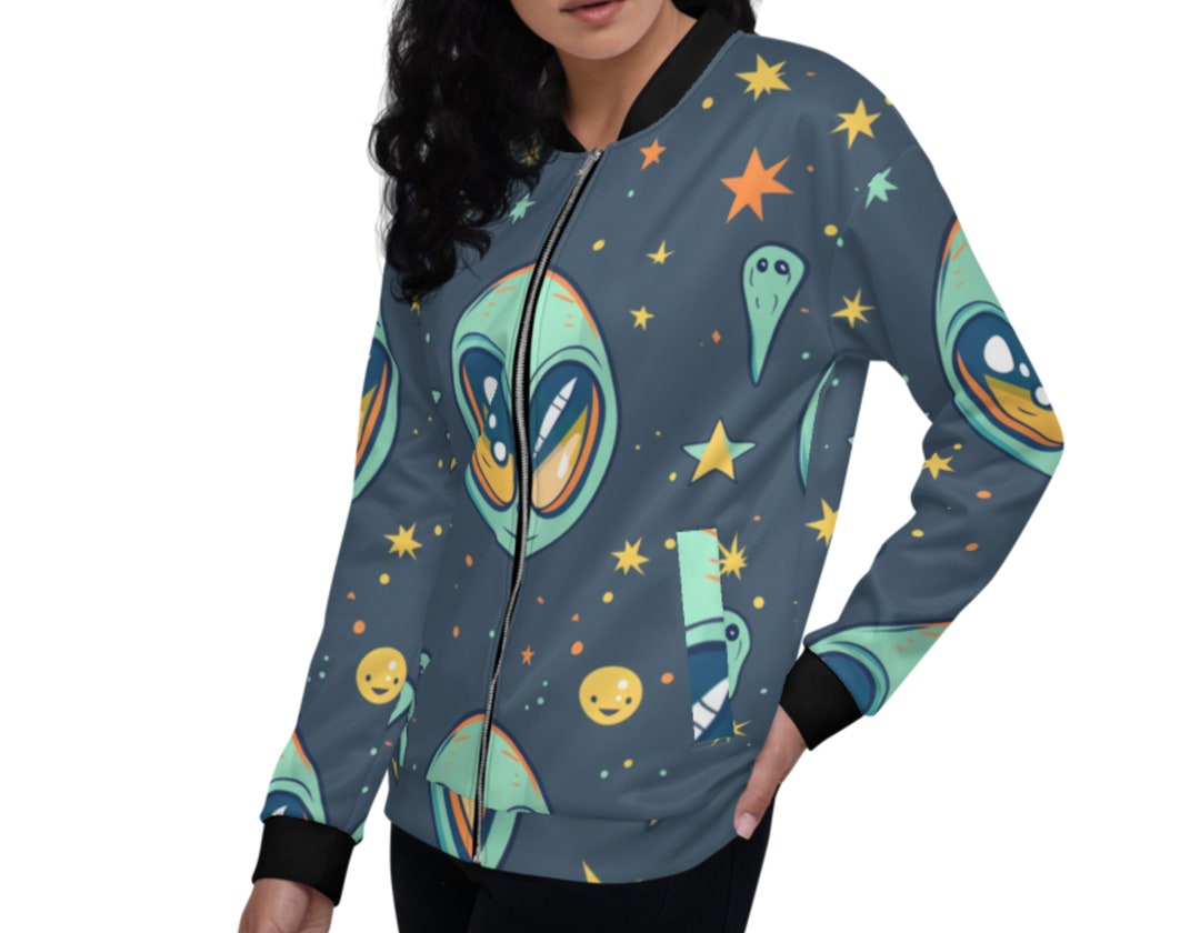 Bomber Jacket, Bomber, Alien, Aliens, Alien Shirt, Streetwear, UFO ...