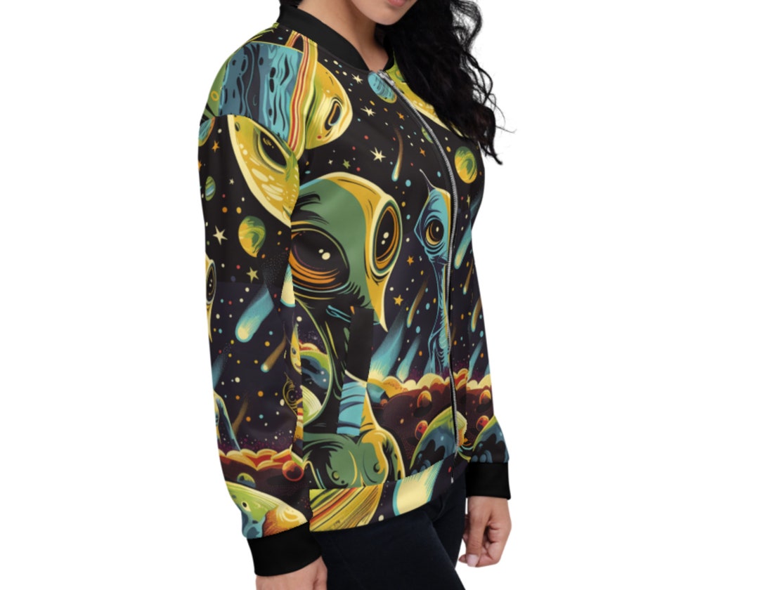 Bomber Jacket, Bomber, Alien, Aliens, Alien Shirt, Streetwear, UFO ...