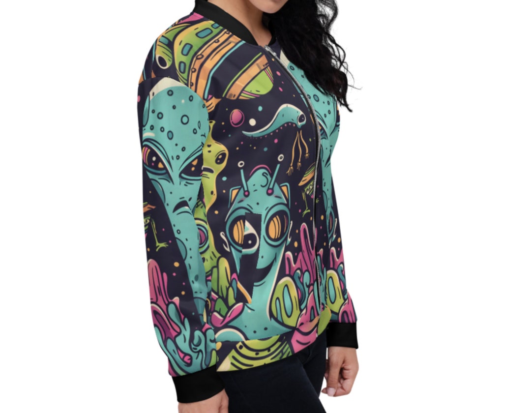 Bomber Jacket, Bomber, Alien, Aliens, Alien Shirt, Streetwear, UFO ...