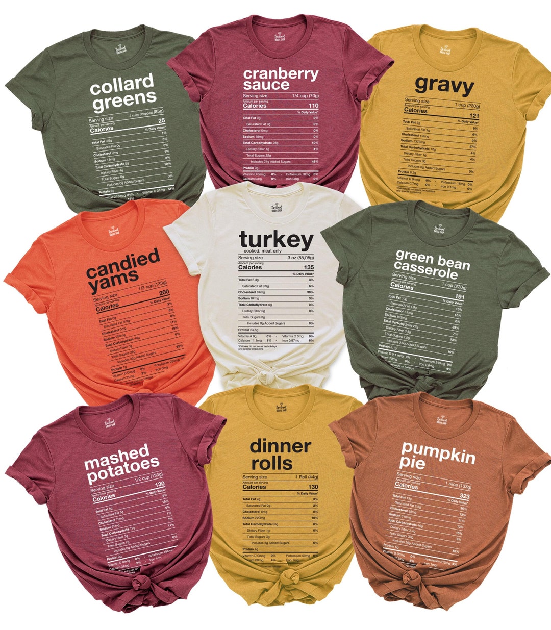 Family Thanksgiving Shirts, Nutrition Facts Thanksgiving Shirt, Funny ...
