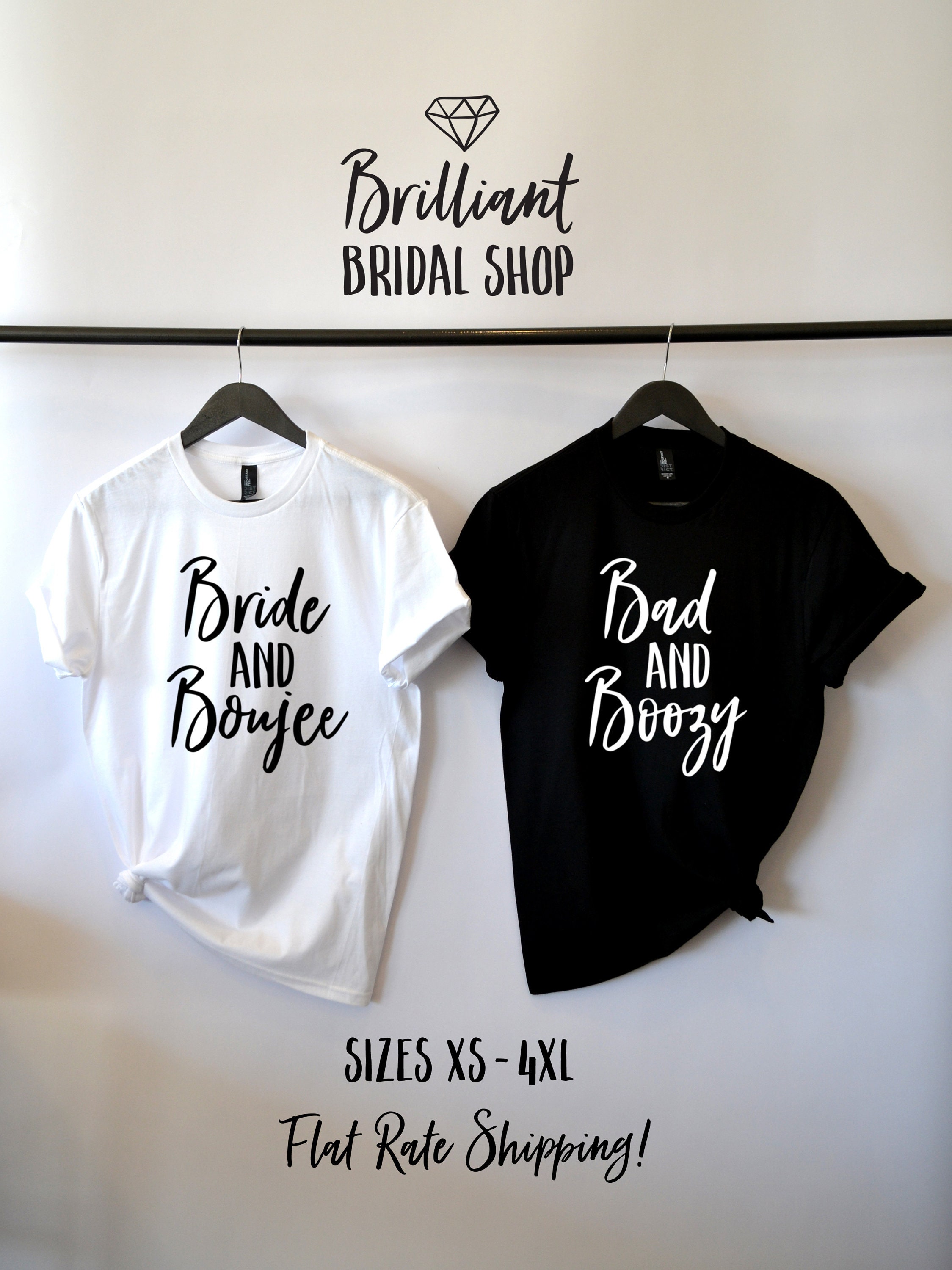 Bride and Boujee Shirt Bad and Boozy Bacheloretee Party | Etsy Canada