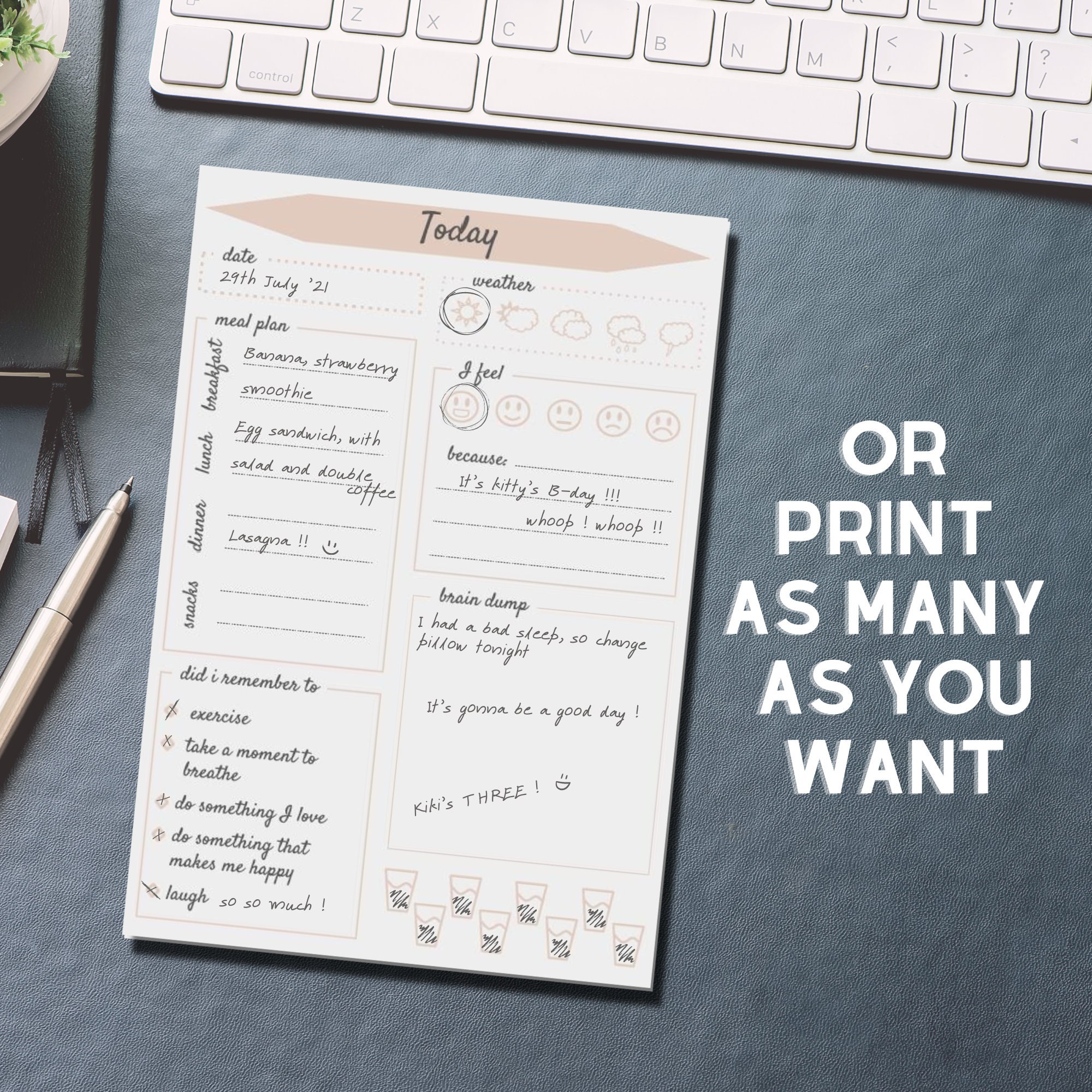 Aesthetic Digital Printable Planner Bundle Daily, Weekly, Monthly ...