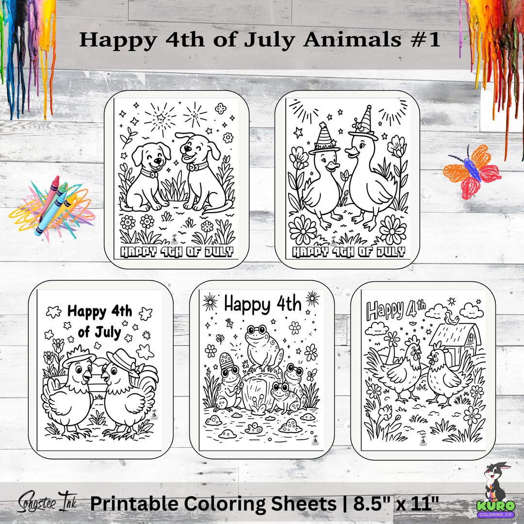 4th of July Coloring Pages, Patriotic Animals #1, Fourth of July, USA ...