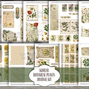 BUNDLE Kohler Botanical Junk Journal Kit, Botanical Journal, Ephemera, Scrapbook, Printable ...