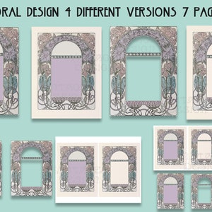 Mucha 70 Art Nouveau Floral Frames, 10 Alphonse Mucha Frames, Mucha ...