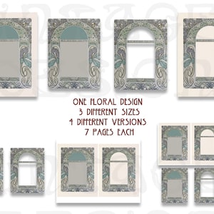 Mucha 70 Art Nouveau Floral Frames, 10 Alphonse Mucha Frames, Mucha ...