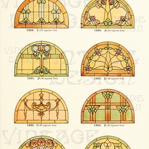 64 Pages Art Nouveau Glass Digital, Art Glass Catalogue, 64 Stained ...