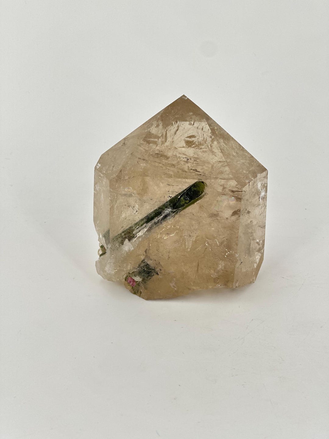 Light Citrine Freeform With Watermelon Tourmaline – Manifestation, Joy ...