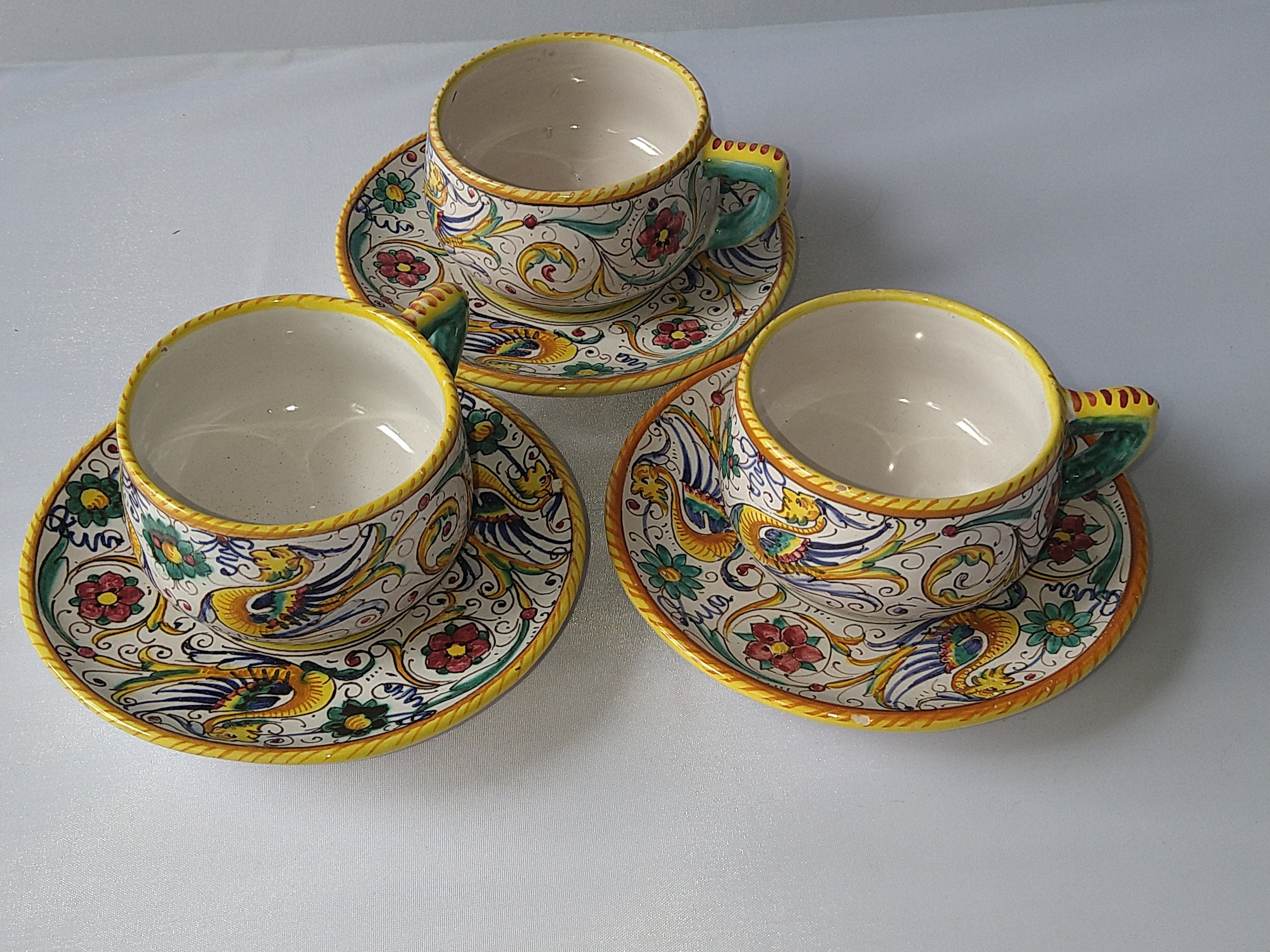 Deruta Breakfast Cup and Saucer | Raffaellesco Pattern | Tazza Da Tè ...