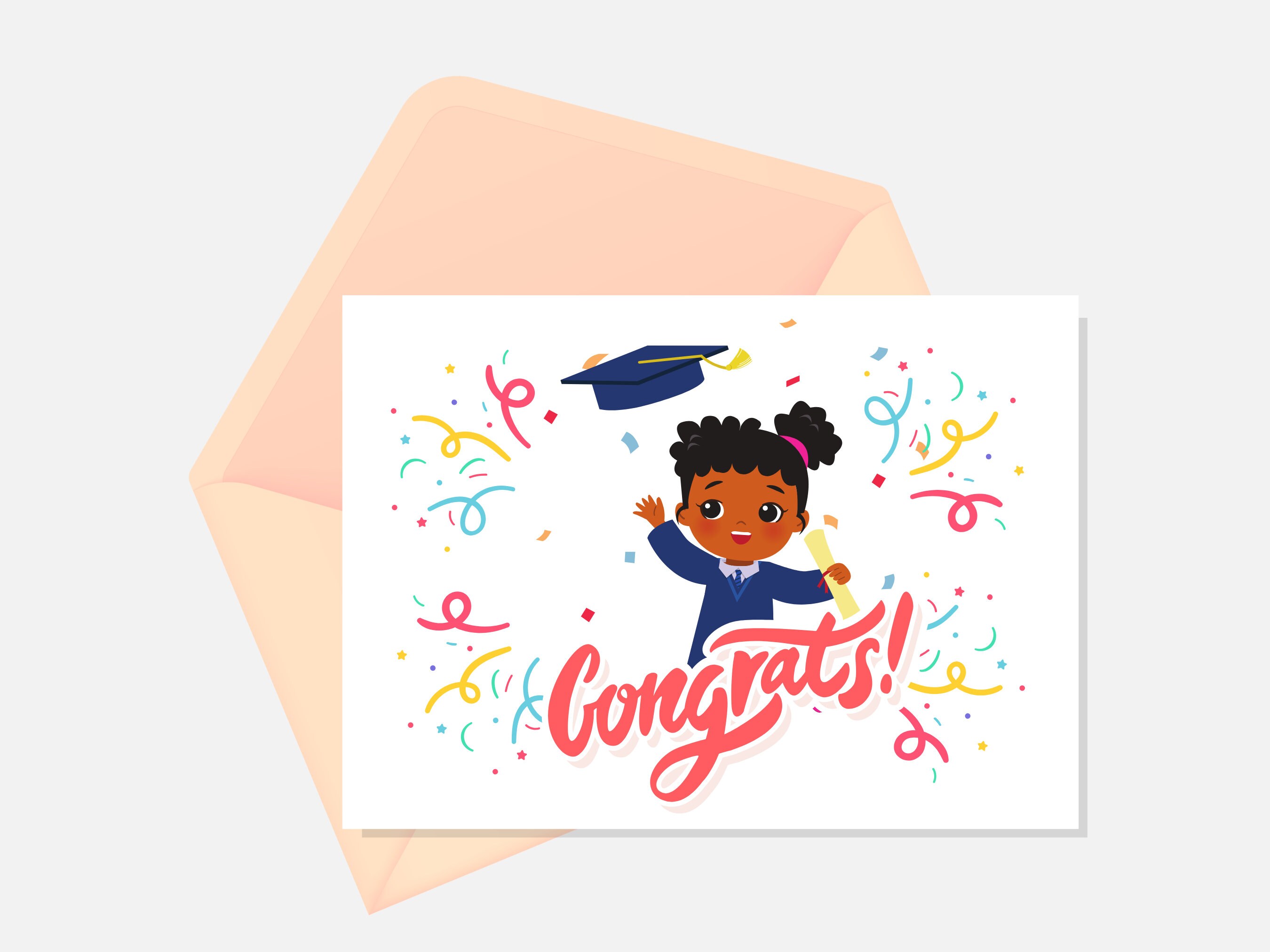 Pre K - Preschool - Kindergarten - 1st Grade Graduation Card | Congrats ...