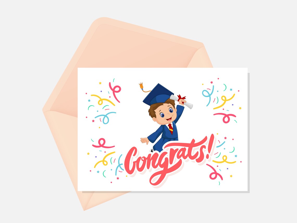 Pre K - Preschool - Kindergarten - 1st Grade Graduation Card | Congrats ...