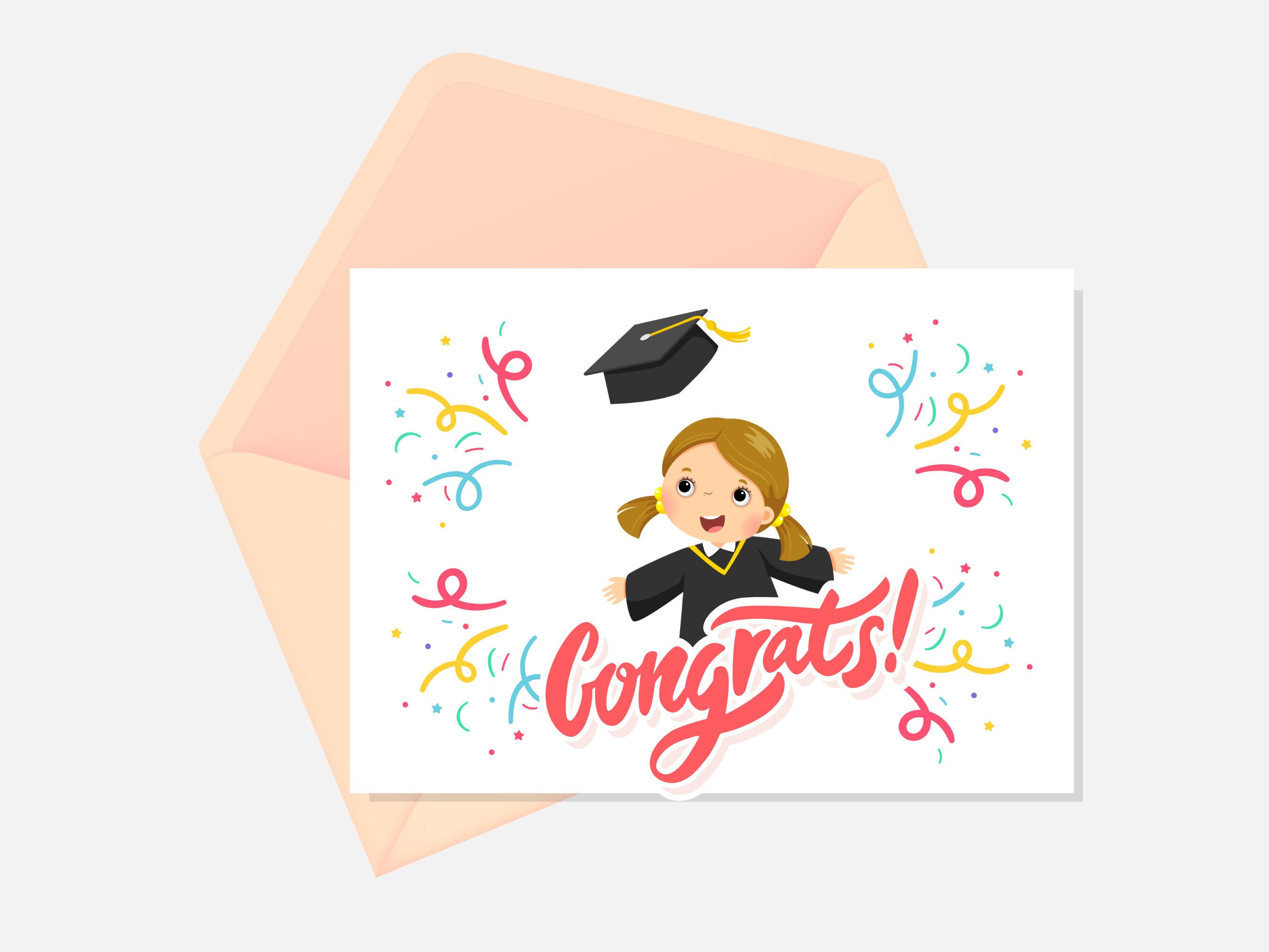 Pre K - Preschool - Kindergarten - 1st Grade Graduation Card | Congrats ...