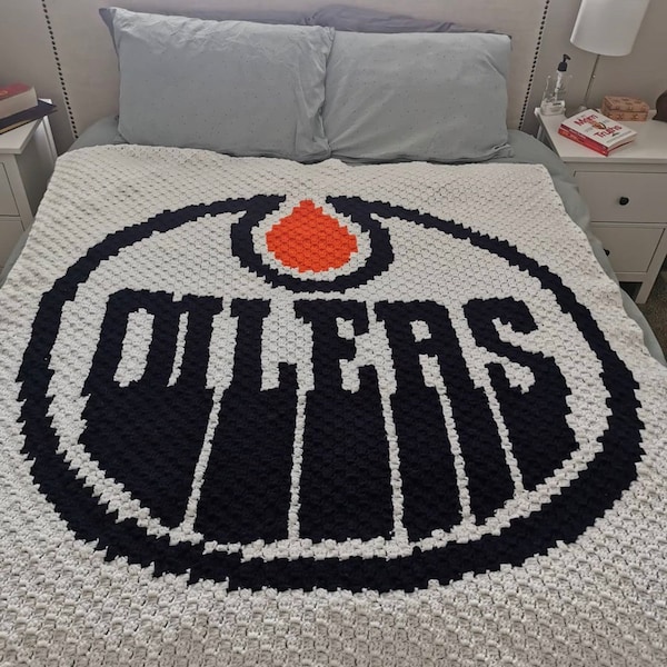 Oilers Crochet Blanket - Etsy
