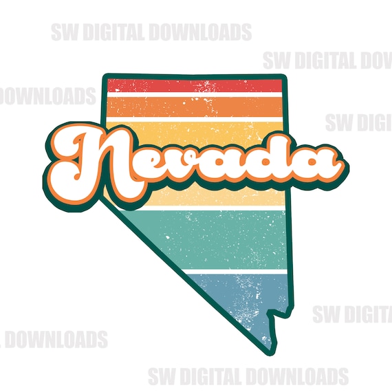 Retro Nevada State PNG Nevada Clip Art Retro PNG - Etsy