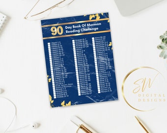 Book of Mormon 90 Day Reading Chart - Etsy