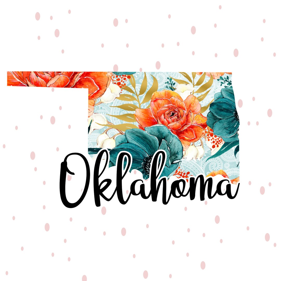 Oklahoma State Floral PNG, Oklahoma Clip Art, Floral PNG, Sublimation ...