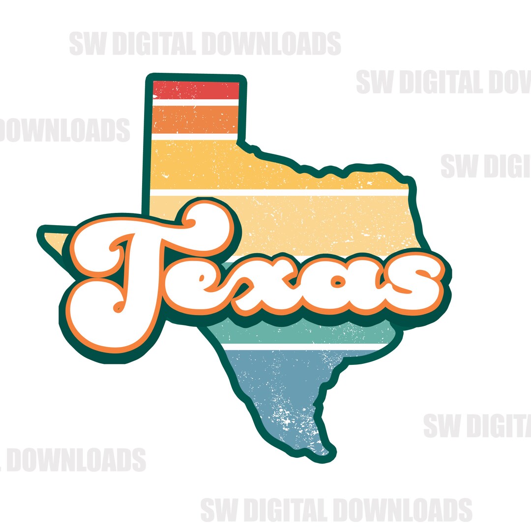 Retro Texas State PNG, Texas Clip Art, Texas Love, Retro PNG ...