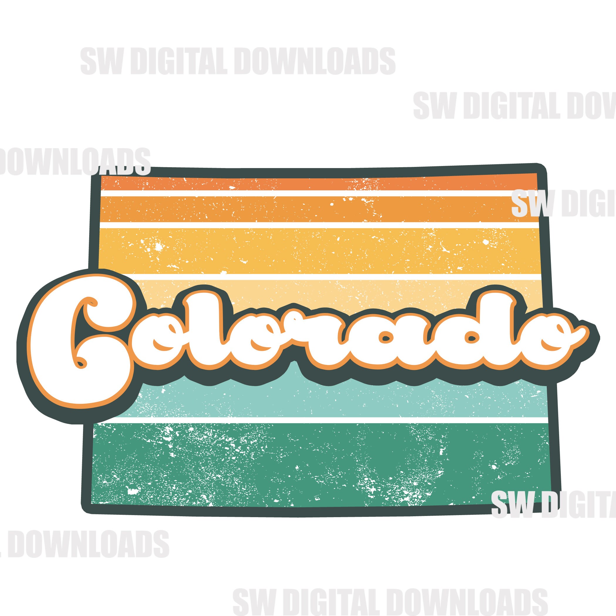 Retro Colorado State PNG, Colorado Clip Art, Colorado PNG, Sublimation ...