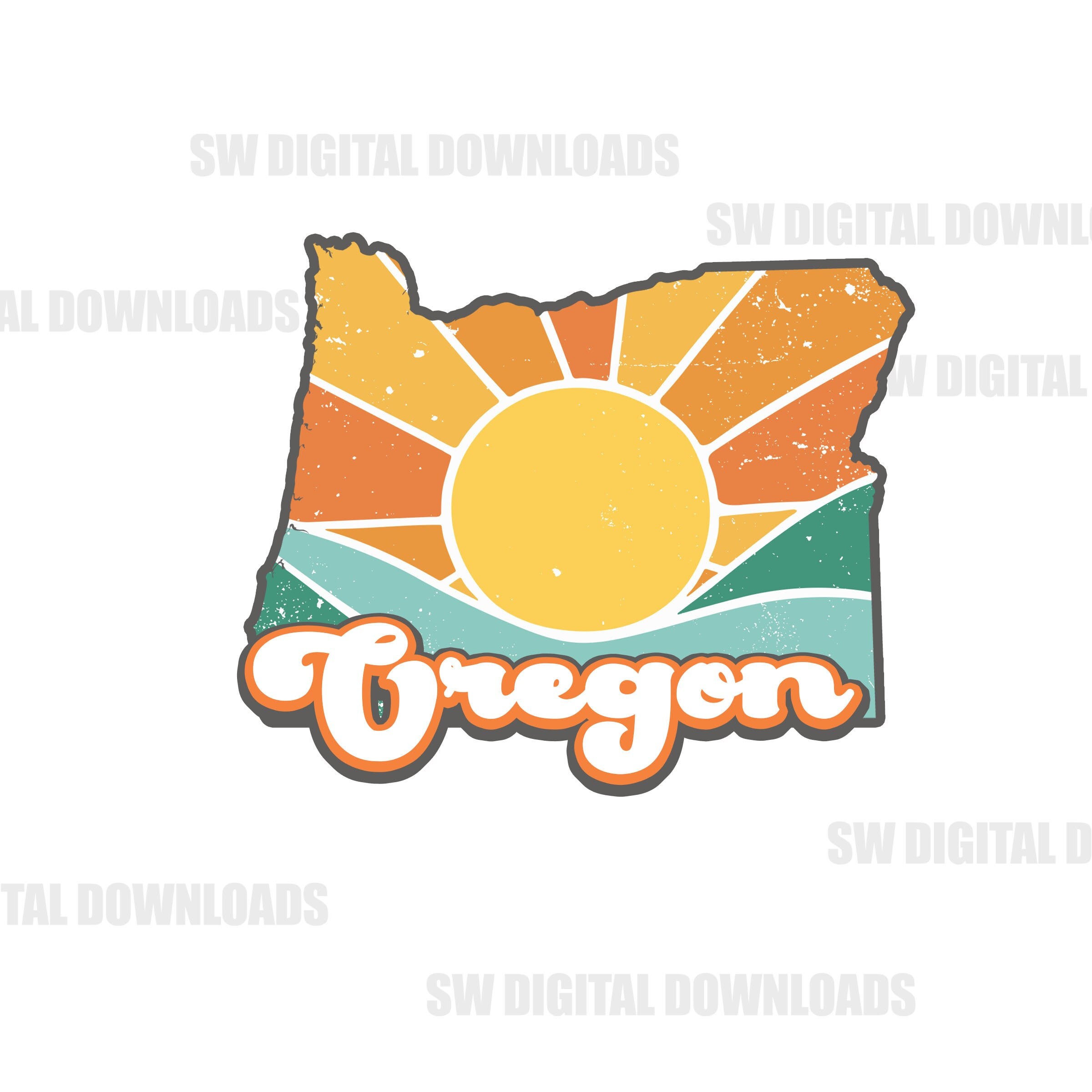 Retro Oregon State PNG, Oregon Clip Art, Retro PNG, Sublimation Clipart ...