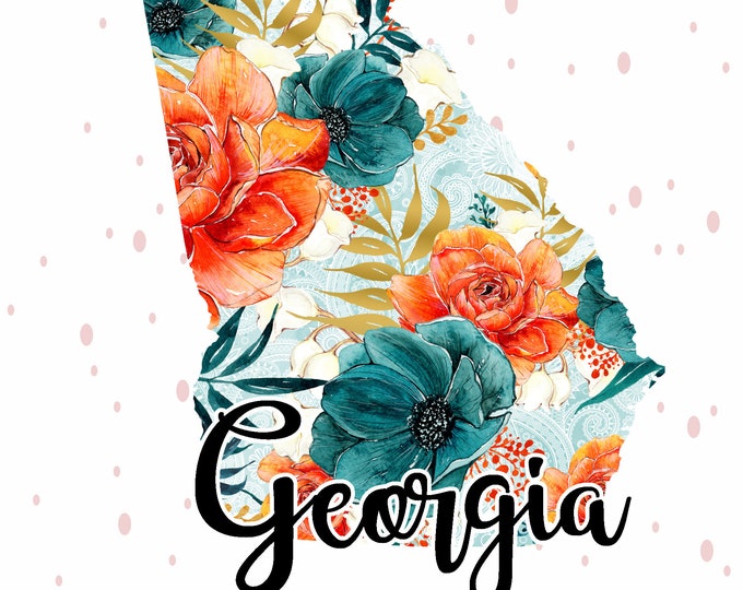 Georgia State Floral PNG Georgia Clip Art Floral PNG - Etsy
