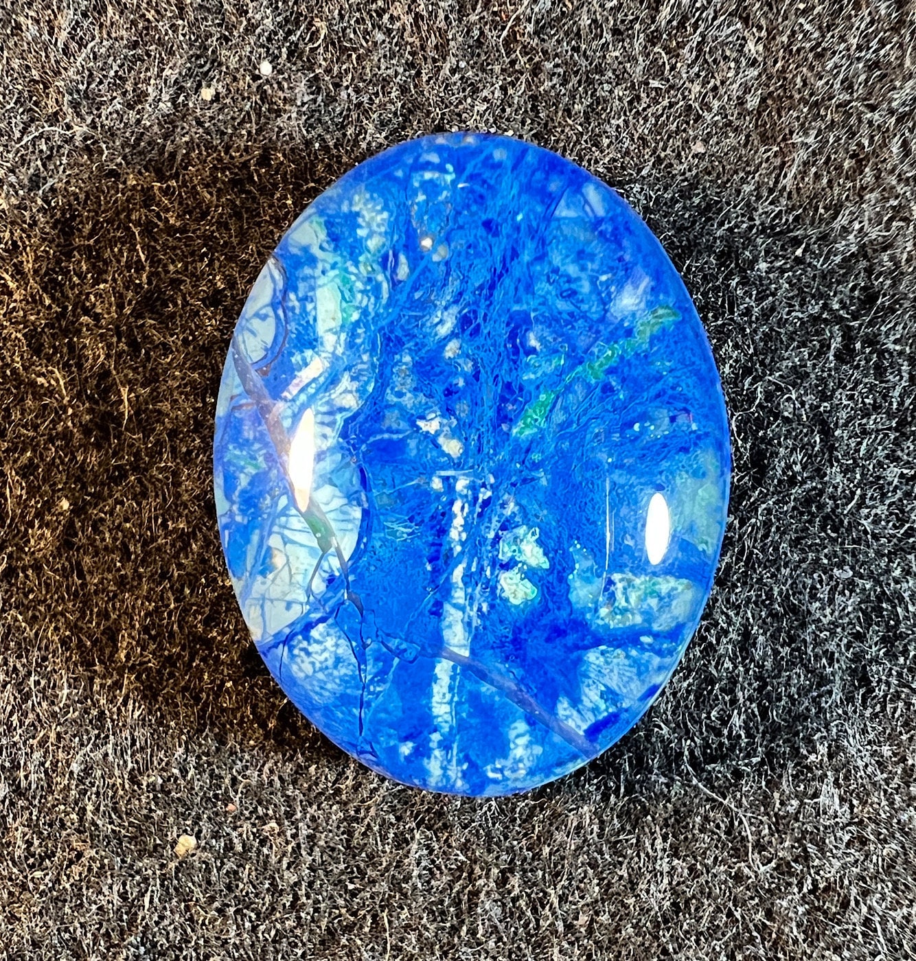 Bluebird Azurite Oval Cabochon From Old Mine in Arizona 17 X 22 X 8 Mm ...