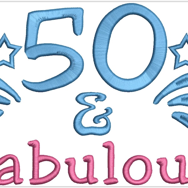 50th Birthday Machine Embroidery - Etsy