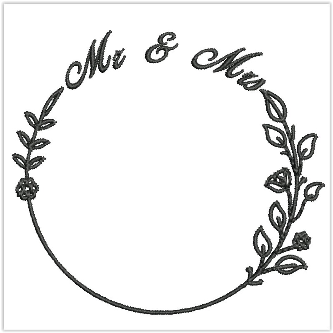 Bridal Embroidery Design/mr & Mrs Design/wreath Embroidery/machine ...