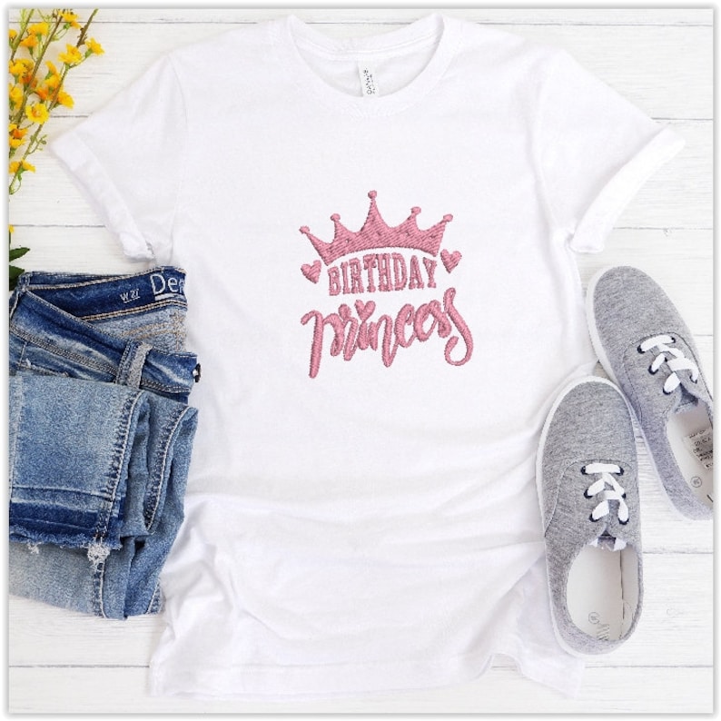 Birthday Princess/embroidery Pattern/machine Embroidery/digital Pattern ...