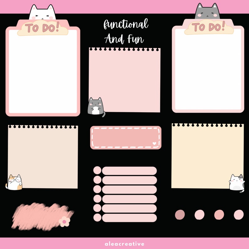 Cute Spring Cat Digital Stickers for Digital Journaling, Planning, and ...