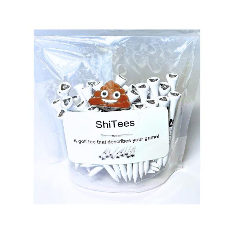 Poop Emoji Golf Tee Set: 50 Shitees & Ball Marker - Etsy