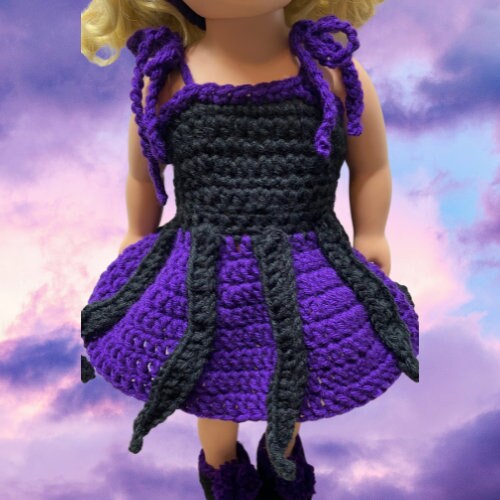 18" Crochet Ursula Doll Costume Pattern, Doll Clothes Crochet Pattern ...
