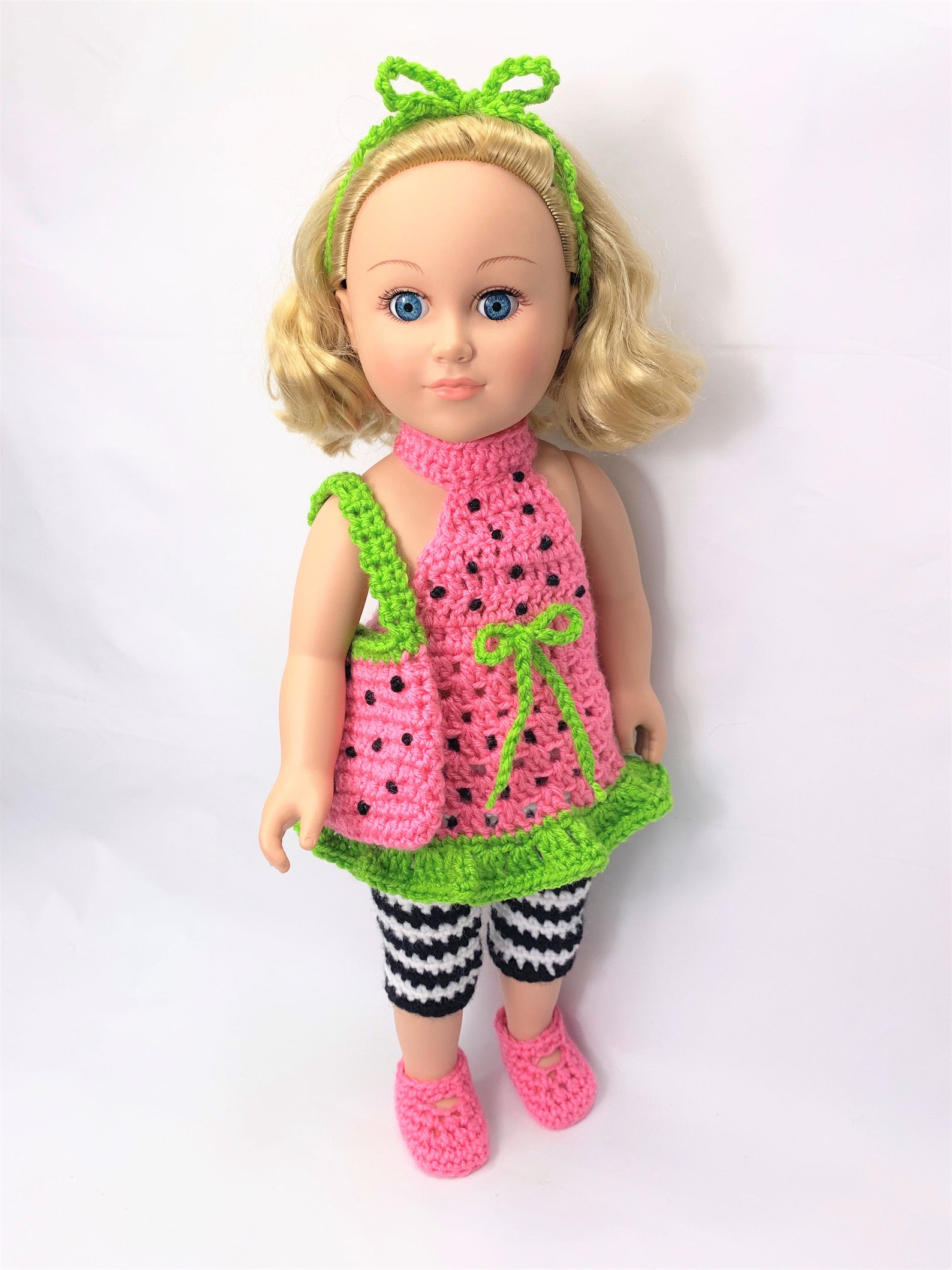 18 Doll Watermelon Dress Crochet Pattern Doll Clothes Etsy
