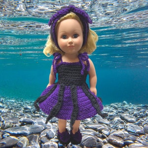 18" Crochet Ursula Doll Costume Pattern, Doll Clothes Crochet Pattern ...