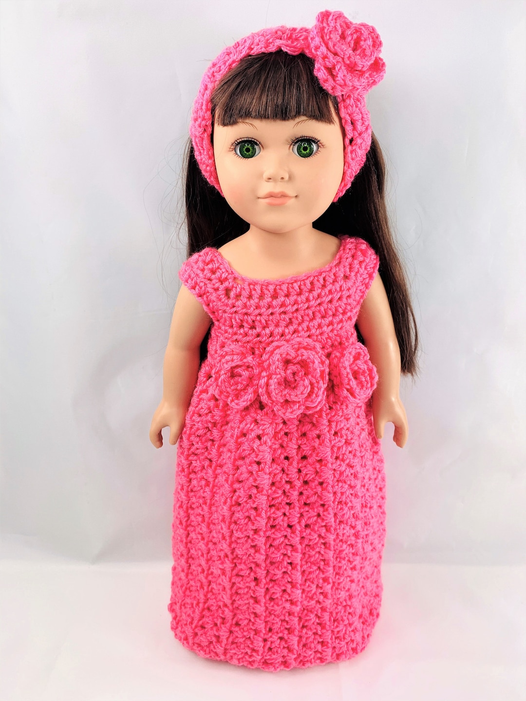 18" Doll Madison Maxi Dress Crochet Pattern, Crochet Doll Shoes Pattern ...