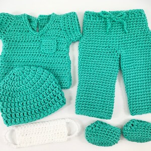 18" Doll Doctor Lab Coat, Doctor Scrubs, Crochet PDF Pattern, Doll Mask ...