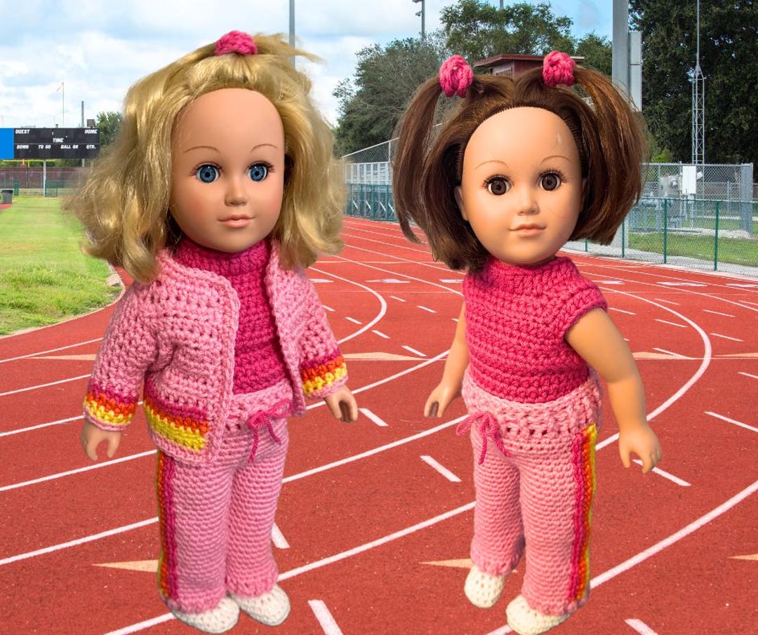 18" Doll Track and Field Crochet Pattern, Crochet Doll Clothes, Crochet ...